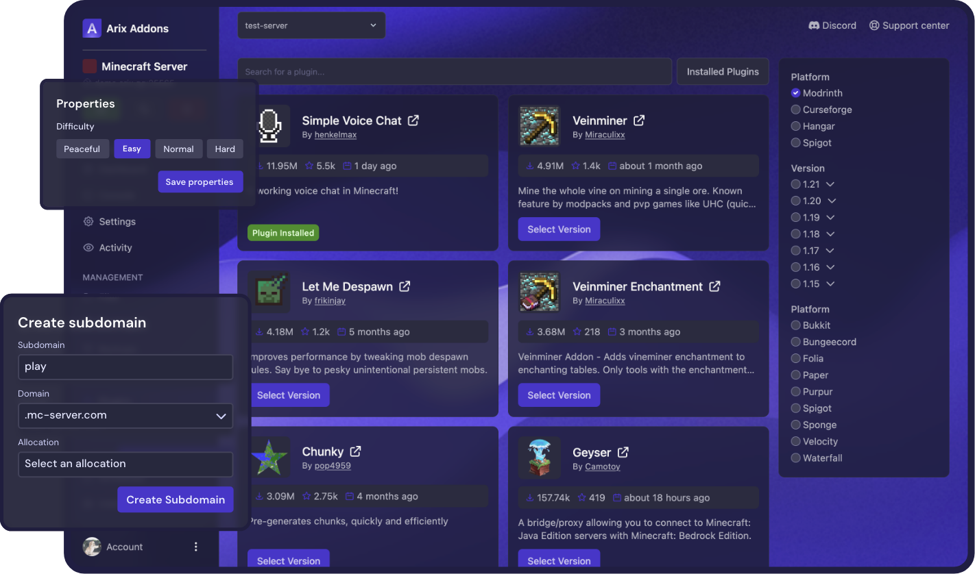 Addon Pack for Pterodactyl